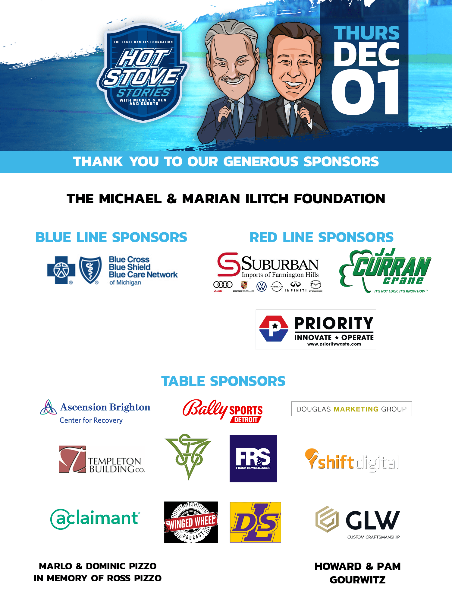 Hot Stove Stories with Mickey & Ken - Jamie Daniels Foundation